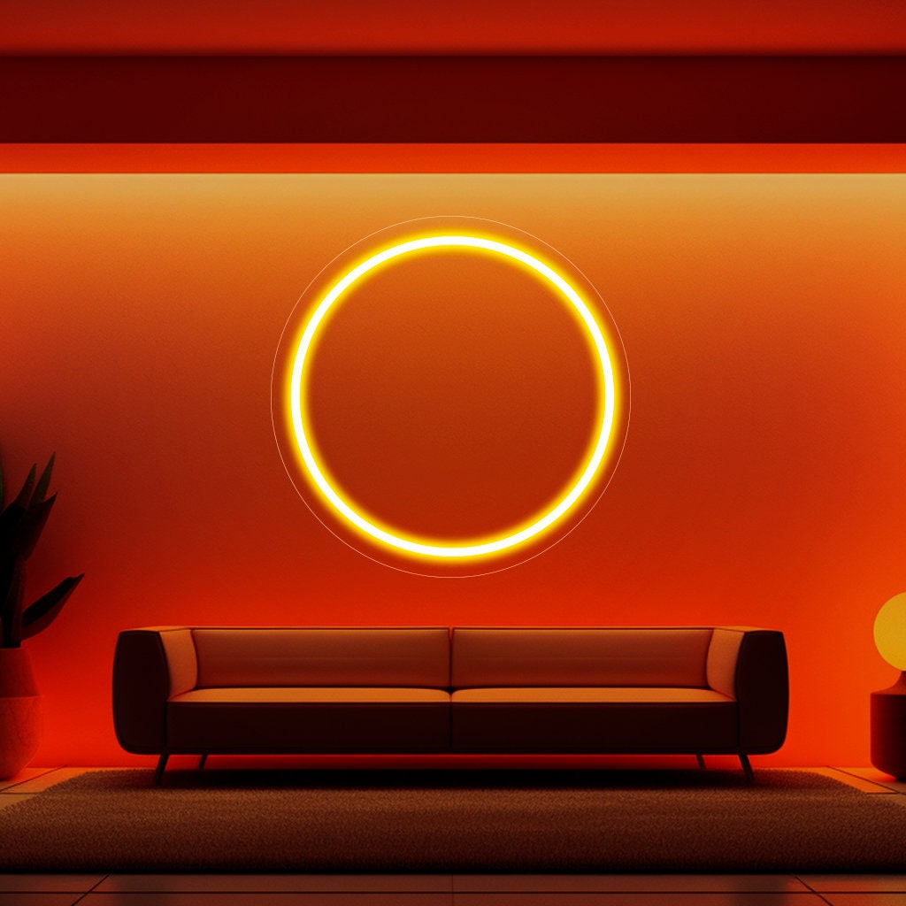 Circle Neon Sign Wall Decor Aesthetic Neon Sign Custom Led Neon Sign ...