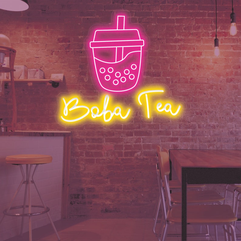 Boba Tea Neon Sign Cafe Neon Sign Custom Led Neon Sign - Etsy