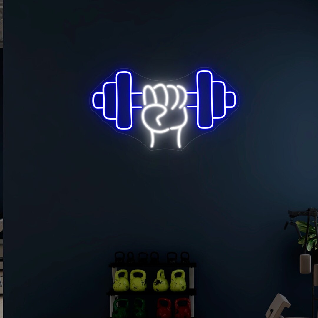 Dumbbell Neon Sign Gym Neon Sign Gym Neon Light Gym Logo Sign Gym Sign ...