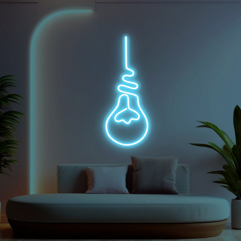 Light Bulb Neon Sign Light Bulb Led Sign Led Neon Sign Light up Sign ...