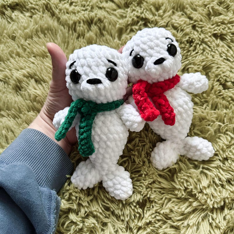Baby White Seal Plushie - Etsy