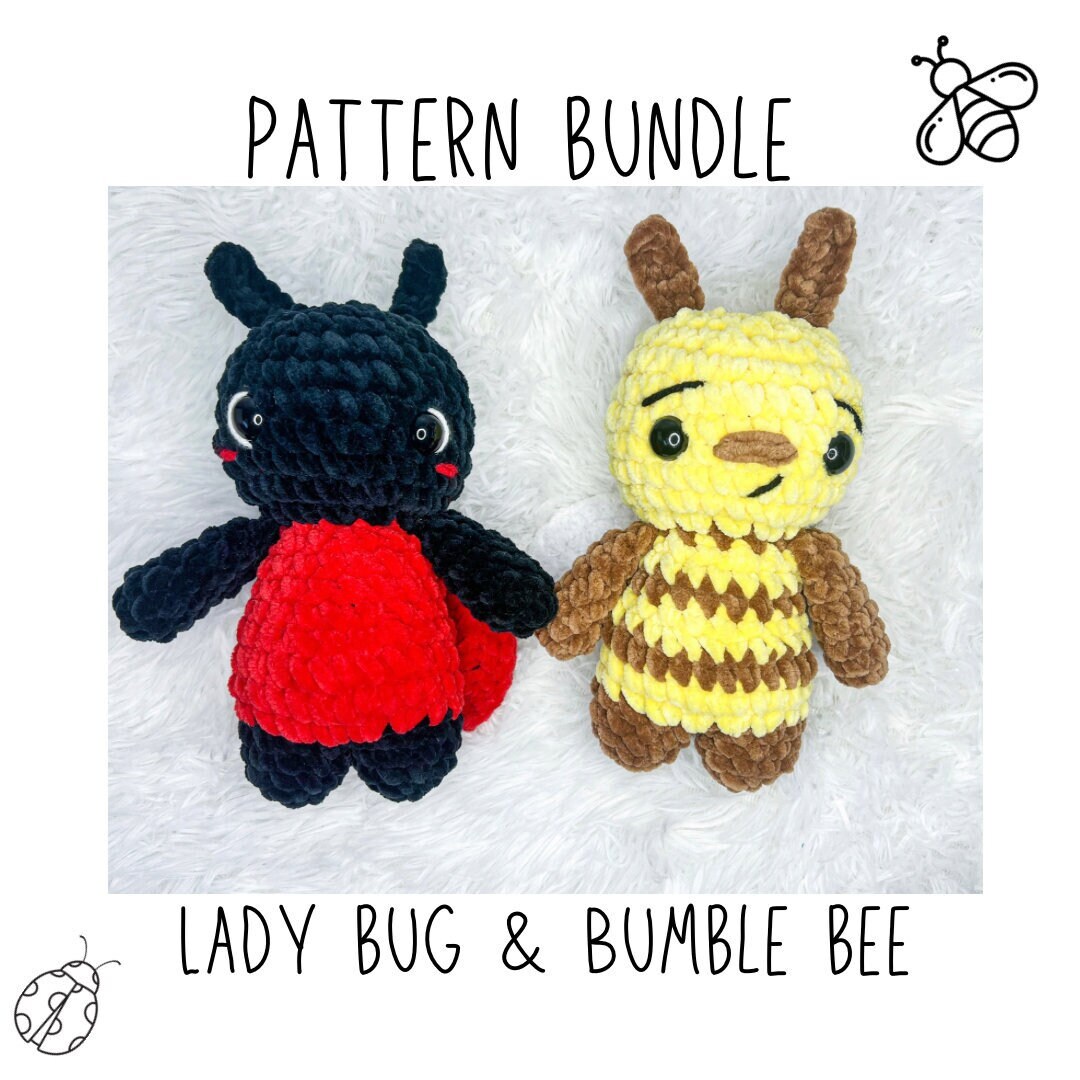 Pattern Bundle Crochet Lady Bug, Crochet Bumble Bee, Crochet Pattern ...