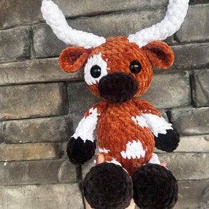 Longhorn Crochet Pattern- Longhorn Cow Pattern, Amigurumi Longhorn Cow ...