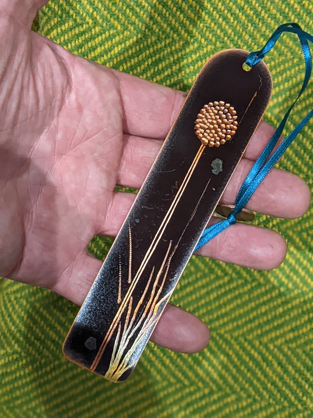 Billy Buttons 1 Design Handcrafted Copper Bookmark With Vintage UK Half ...