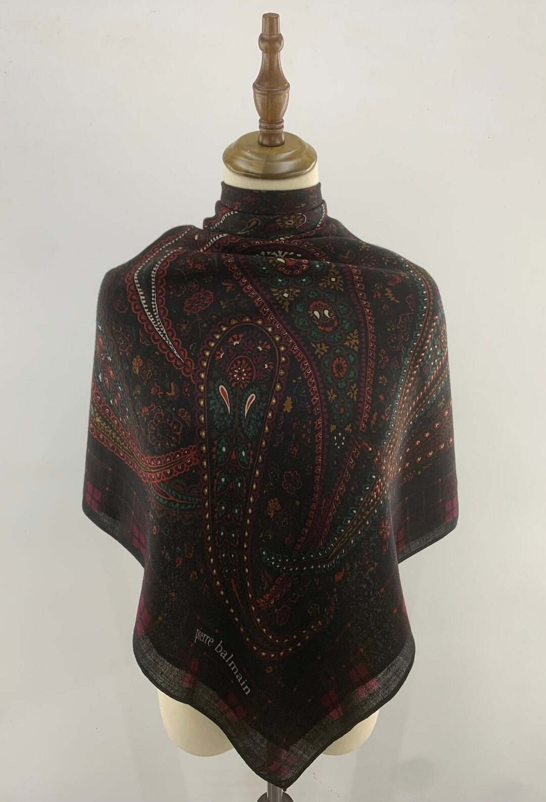 Vintage Silk Scarf Babushka Body Wrap Accessories Neckwear Hijab Square ...
