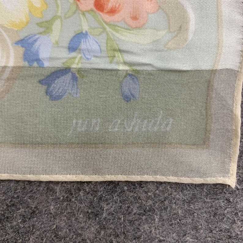 Vintage Jun Ashida Flowering Silk Scarf Neckwear Babushka Hijab Square ...