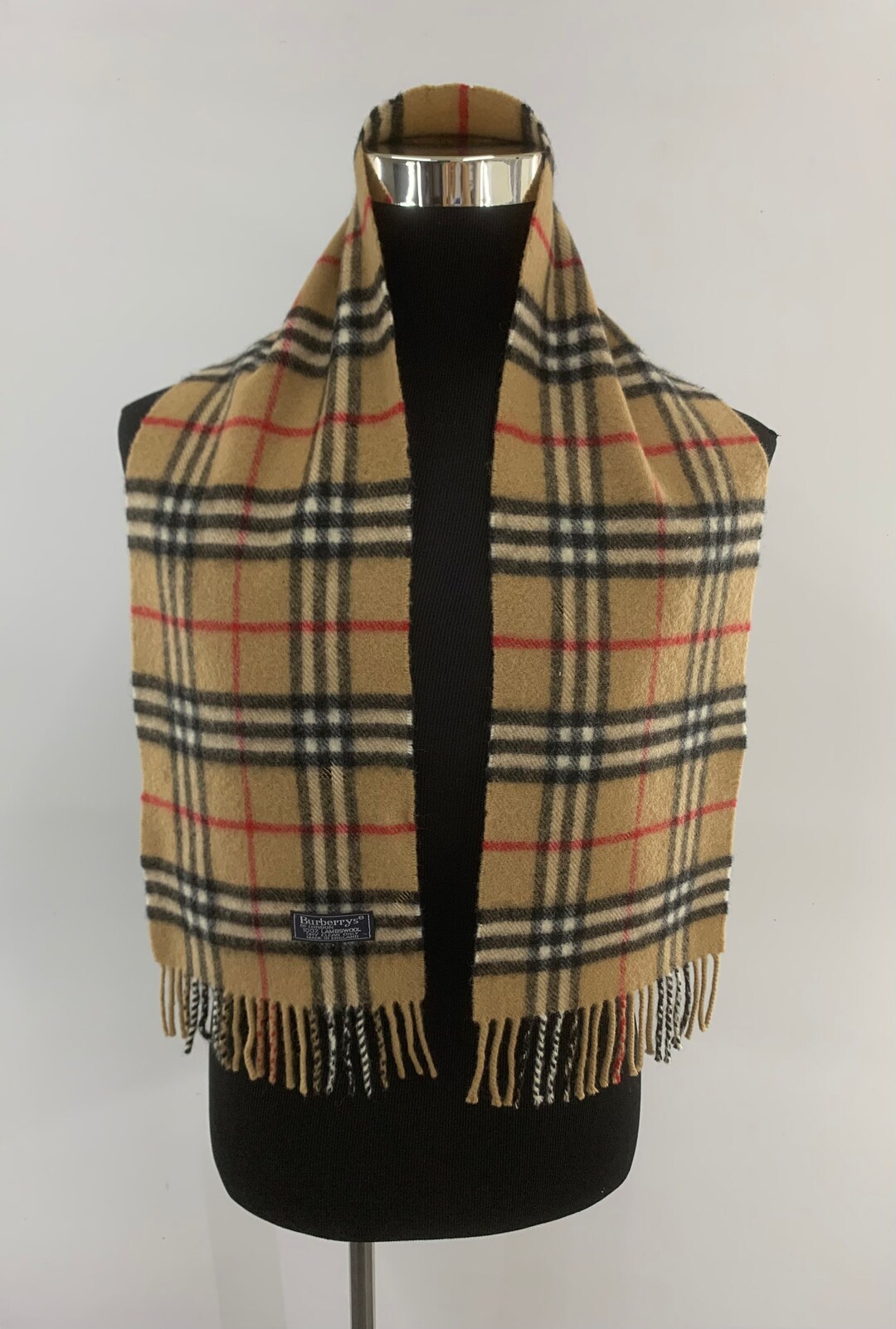 Vintage Burberrys Check Scarf, Vintage Burberry Muffler, Vintage ...