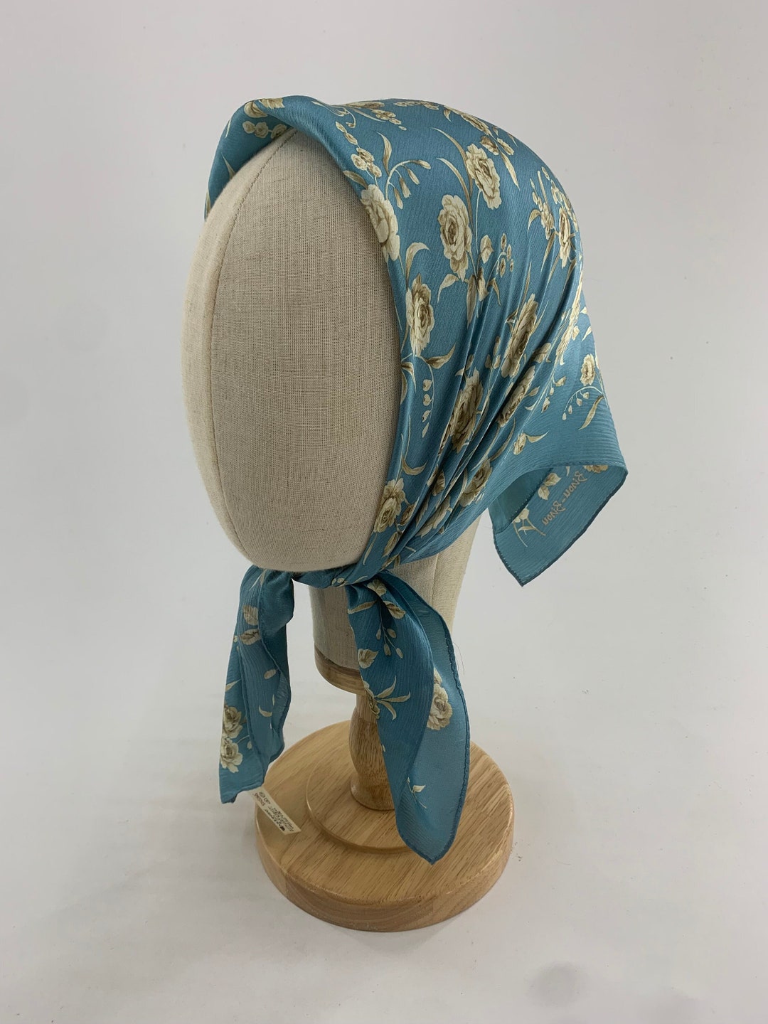 Vintage Flowering Japan Babushka , Vintage Silk Bandana, Vintage ...