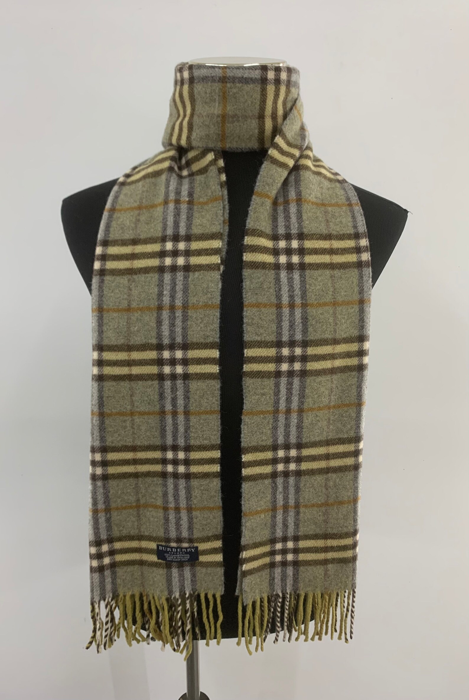 Vintage Burberrys Check Scarf, Vintage Burberry Muffler, Vintage ...