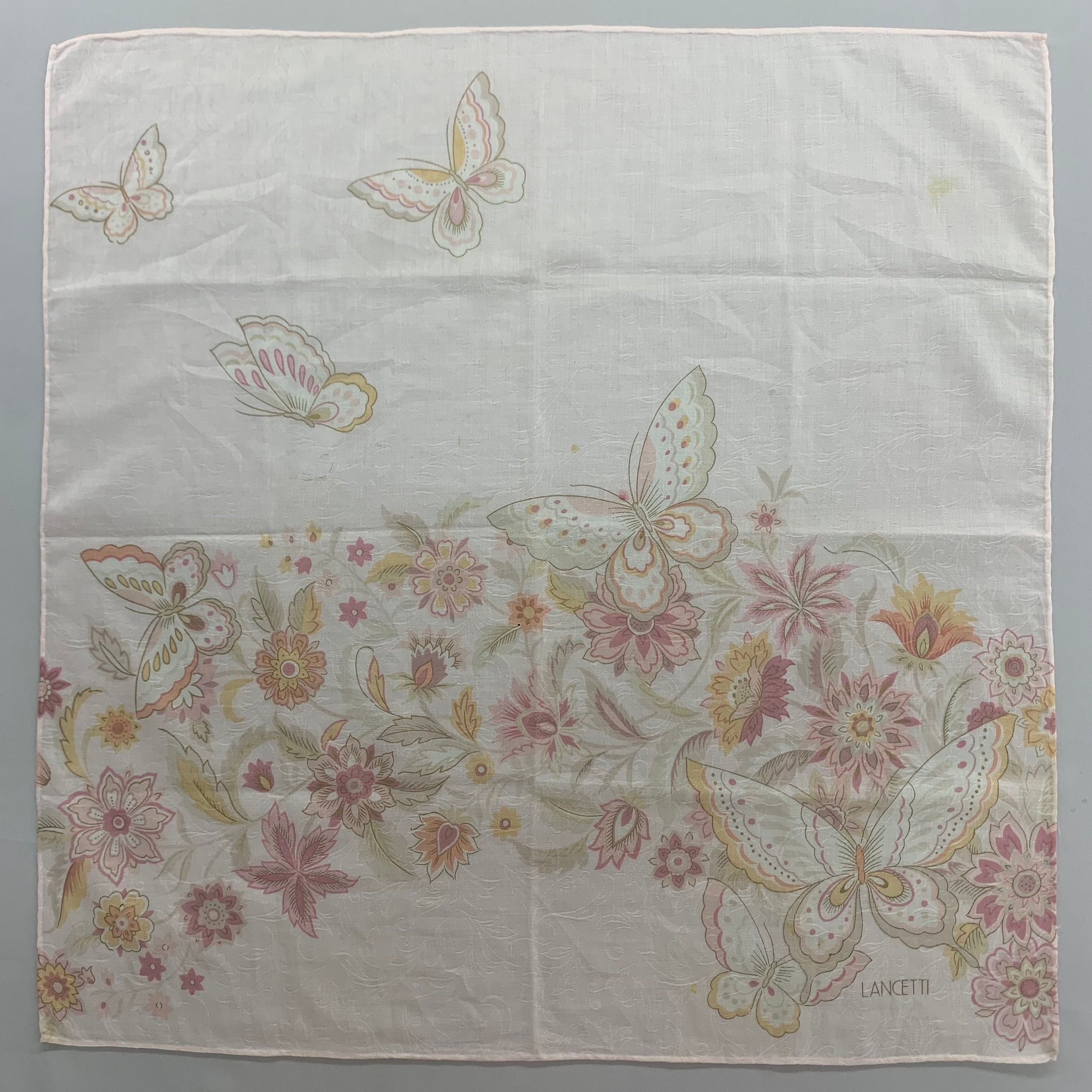 Vintage Lancetti Authentic Mini Scarf Babushka Handkerchief Bandana ...