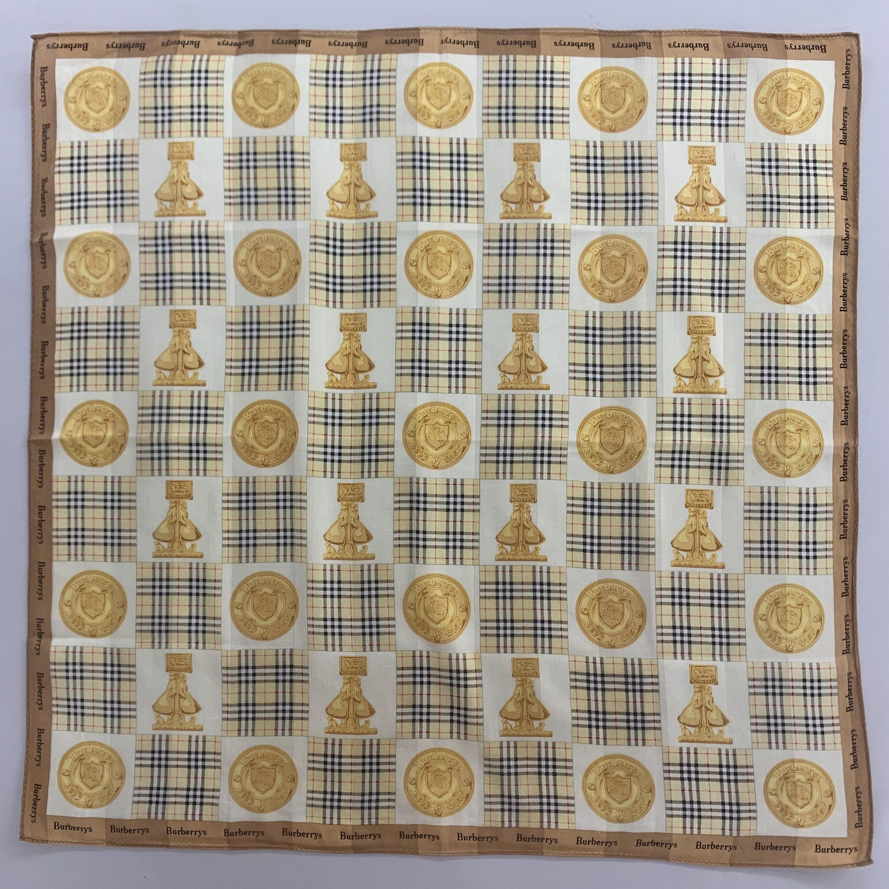 Vintage Authentic Burberry Scarf Babushka Handkerchief Bandana Mini ...