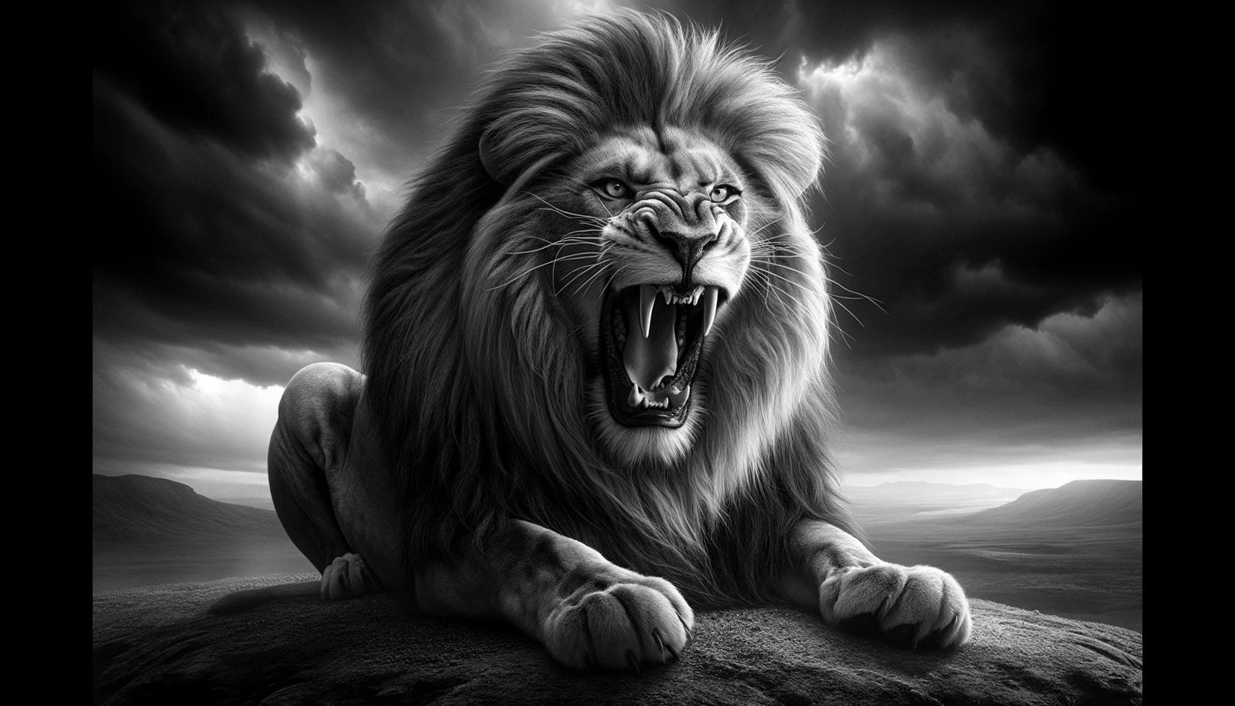 5 High Definition Lion Photos Black and White - Etsy