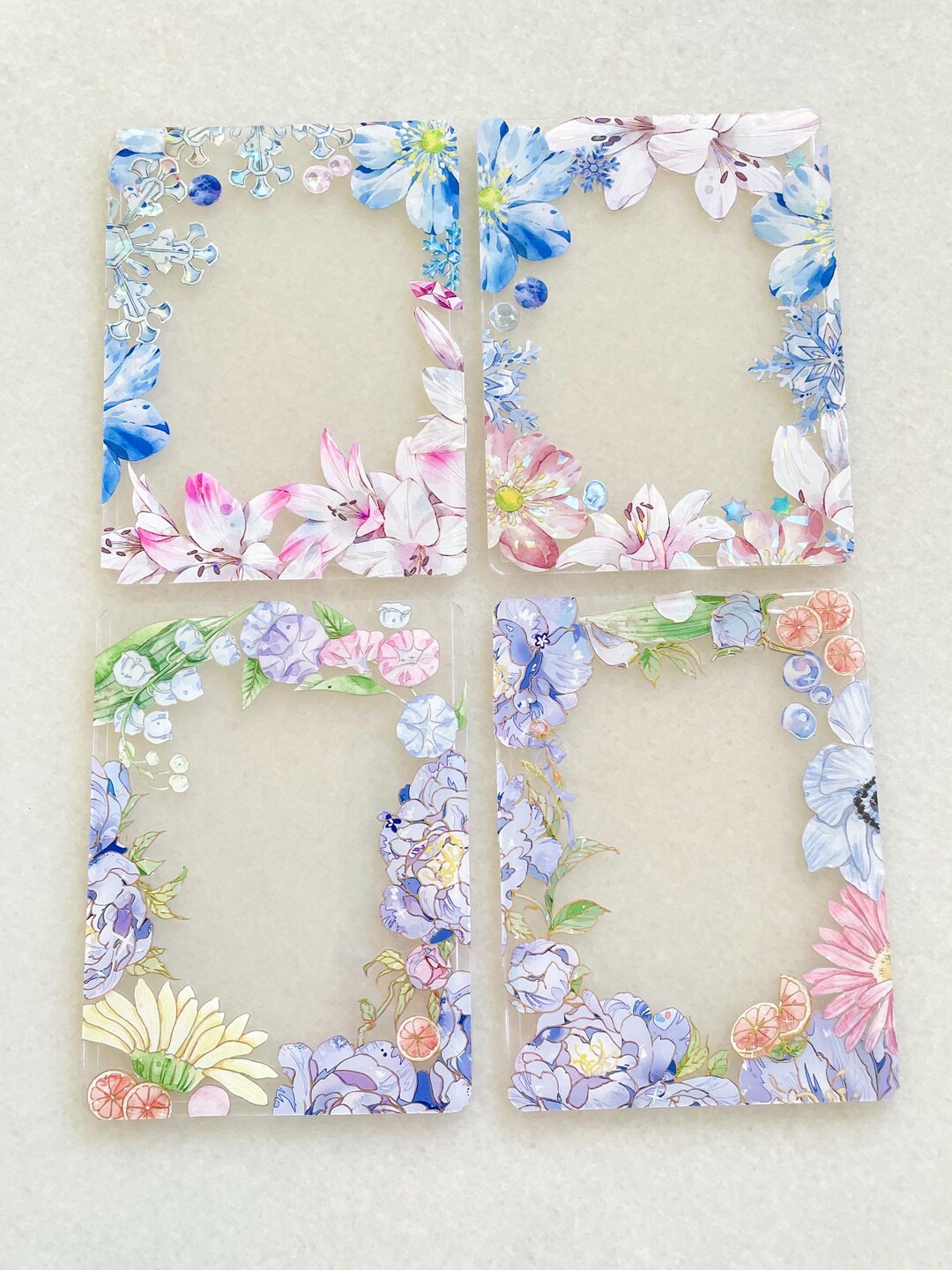 Decorated Toploader (blue and Purple Flowers Theme) for KPOP & Anime ...