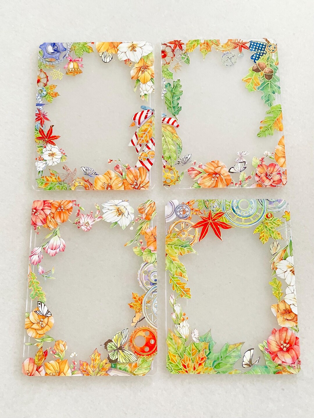 Decorated Toploader (gear and Flower Theme) for KPOP & Anime Photocards ...