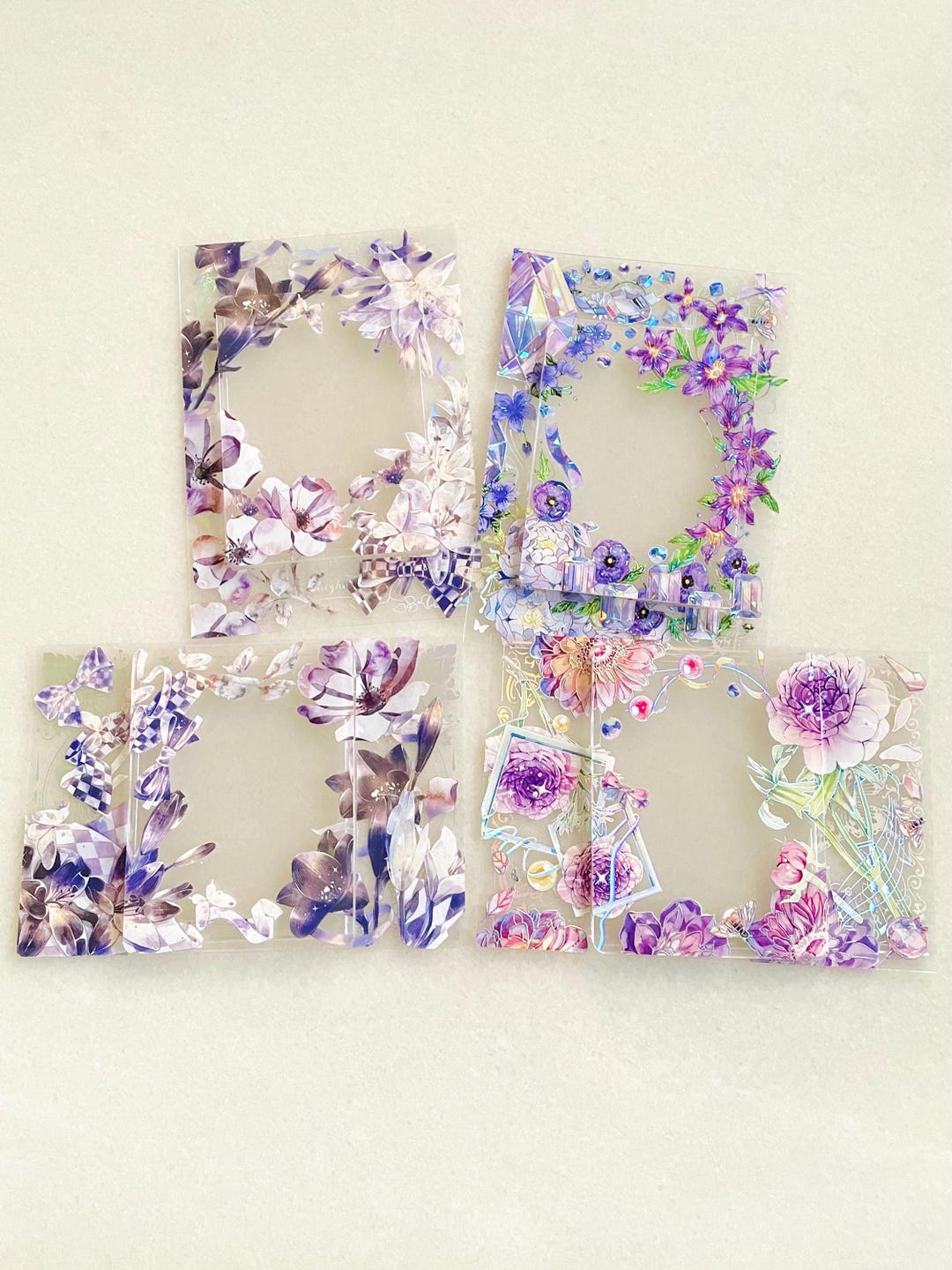 3D Decorated Toploader (purple Flowers Theme) for KPOP & Anime ...