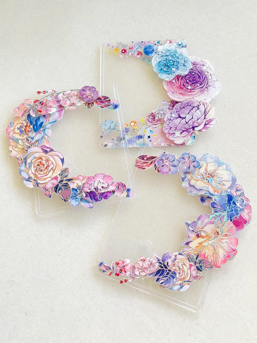 Decorated Toploader (purple and Blue Flowers Theme) for KPOP & Anime ...