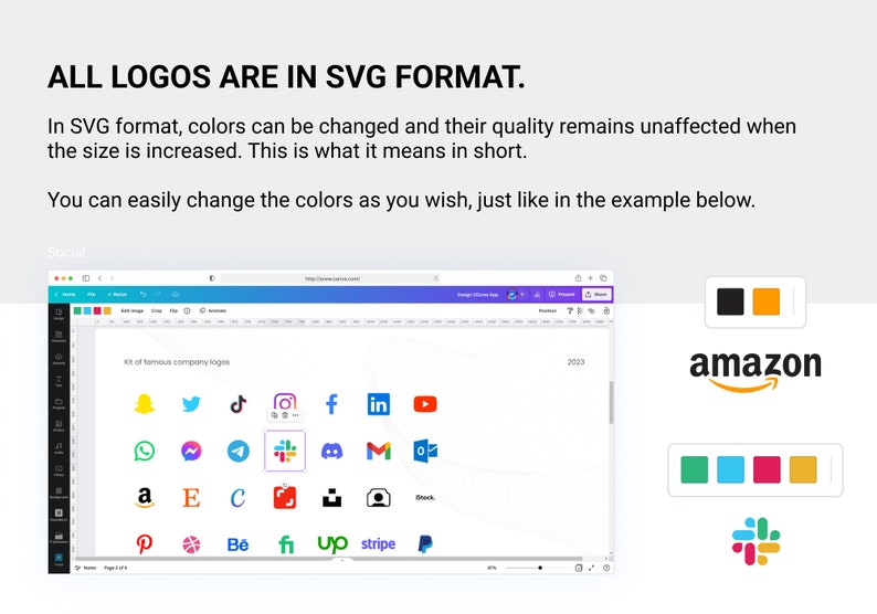 Iconic Logo Kit: 46 Famous SVG Logos for Use in Canva Canva Template ...