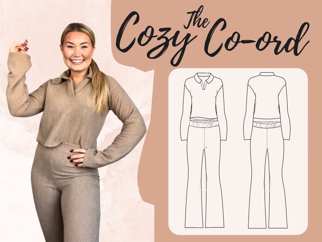 Lounge Wear Sewing Pattern Shirt and Flared Trouser the Cozy Co-ord ...