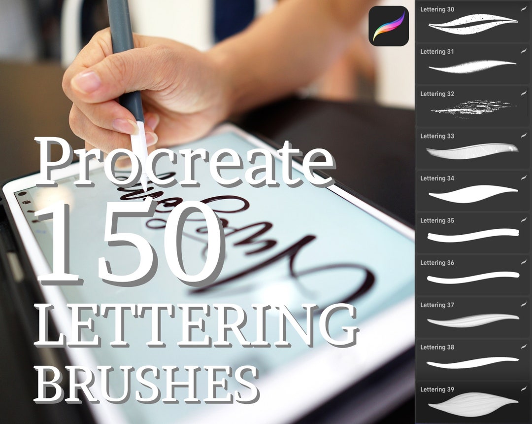 150 Lettering Brushes, Procreate Brushes, iPad Brushes, Procreate ...