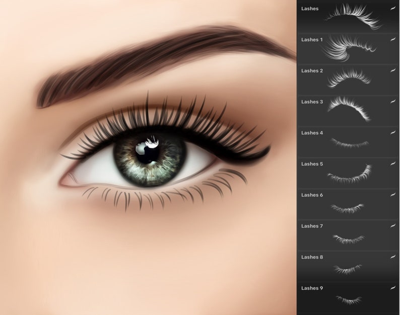 225 Eyes Brushes Procreate Brushes Ipad Brushes Lash - Etsy