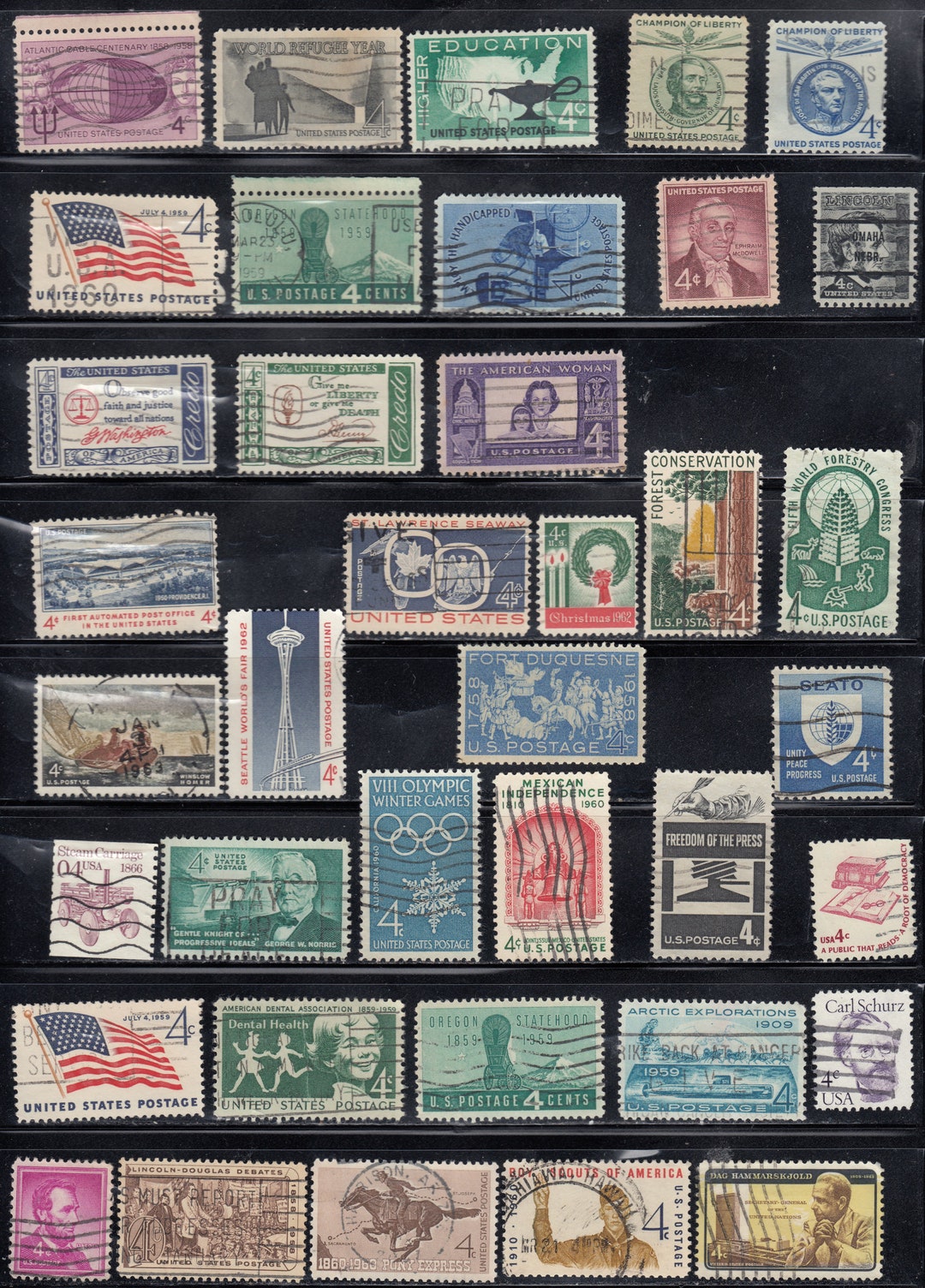 United States (US)- Vintage - 4c Stamp - Used/mint Stamp Pack - for ...