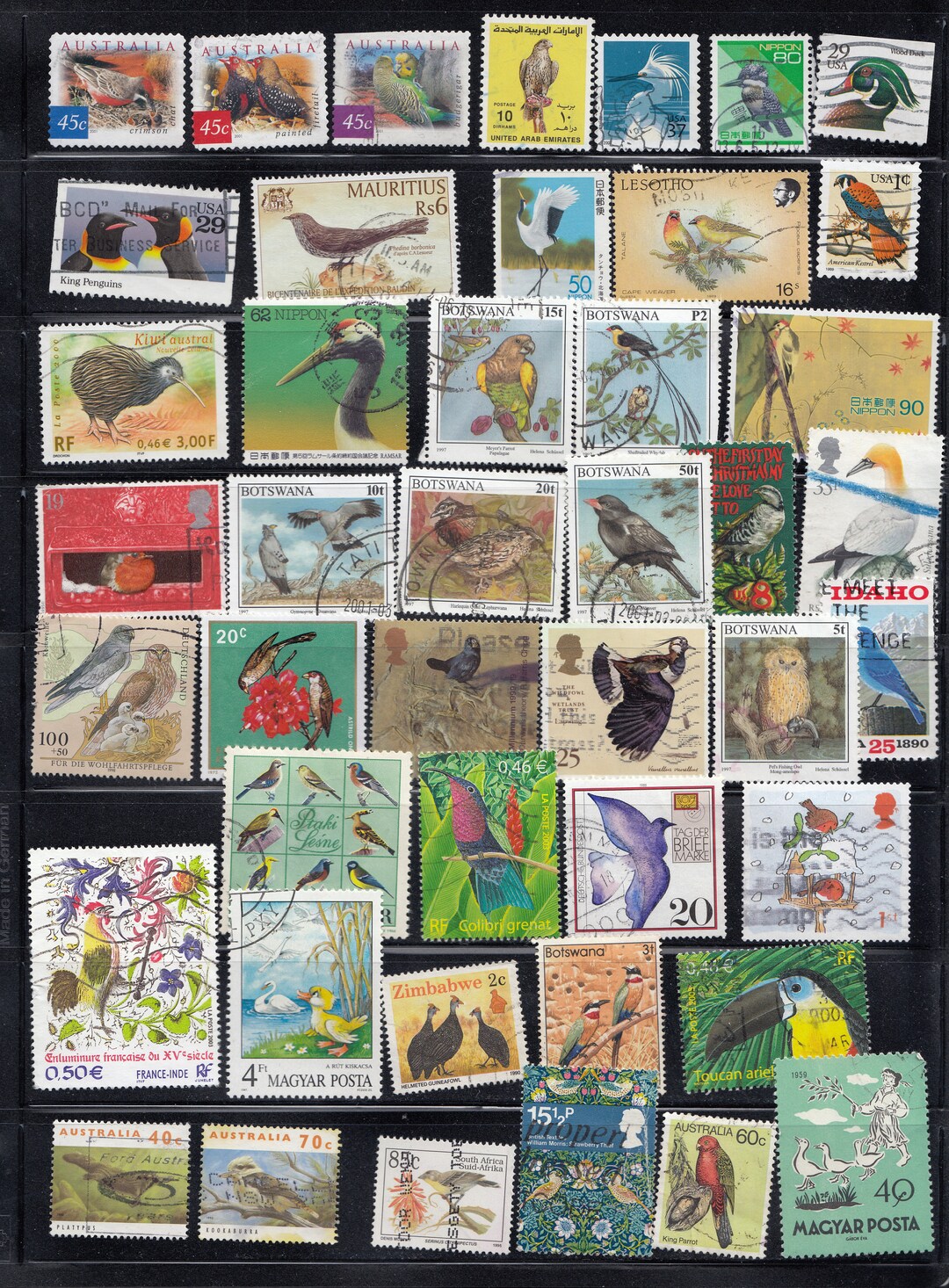 Used Stamp Collection birds off Pager All - Etsy