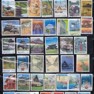 Eastern Asia Architecture Used Postage Stamps--for Crafting Collage ...