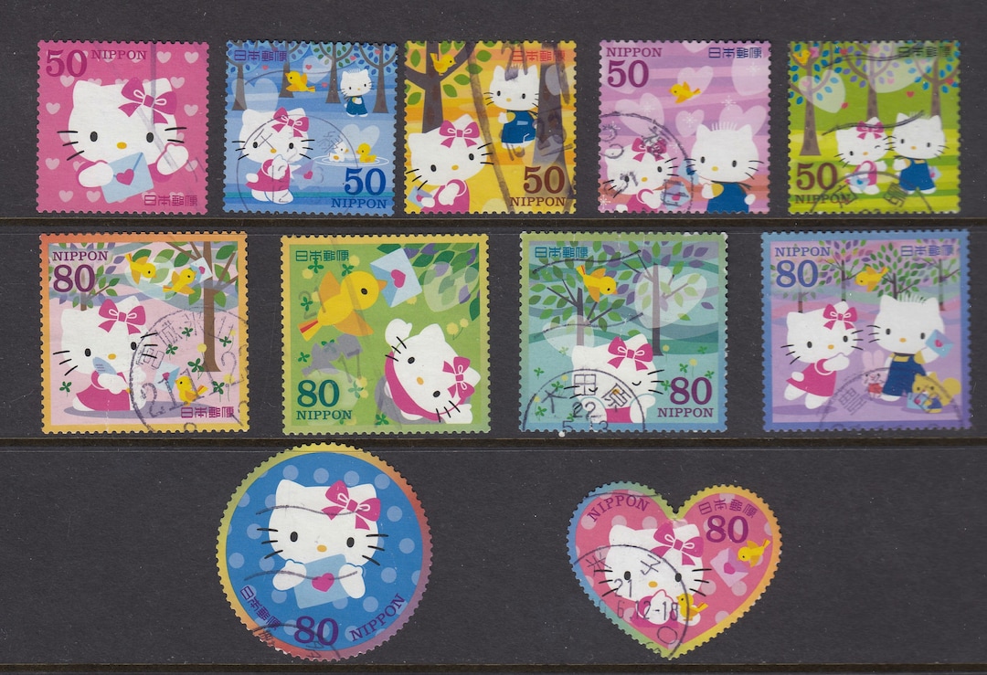 Hello Kitty Japanese Postage Stamps: Used Collectible Stamps for ...