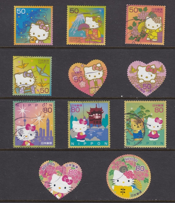 Japanese Used Postage Stamps hello Kitty 2010 | Etsy