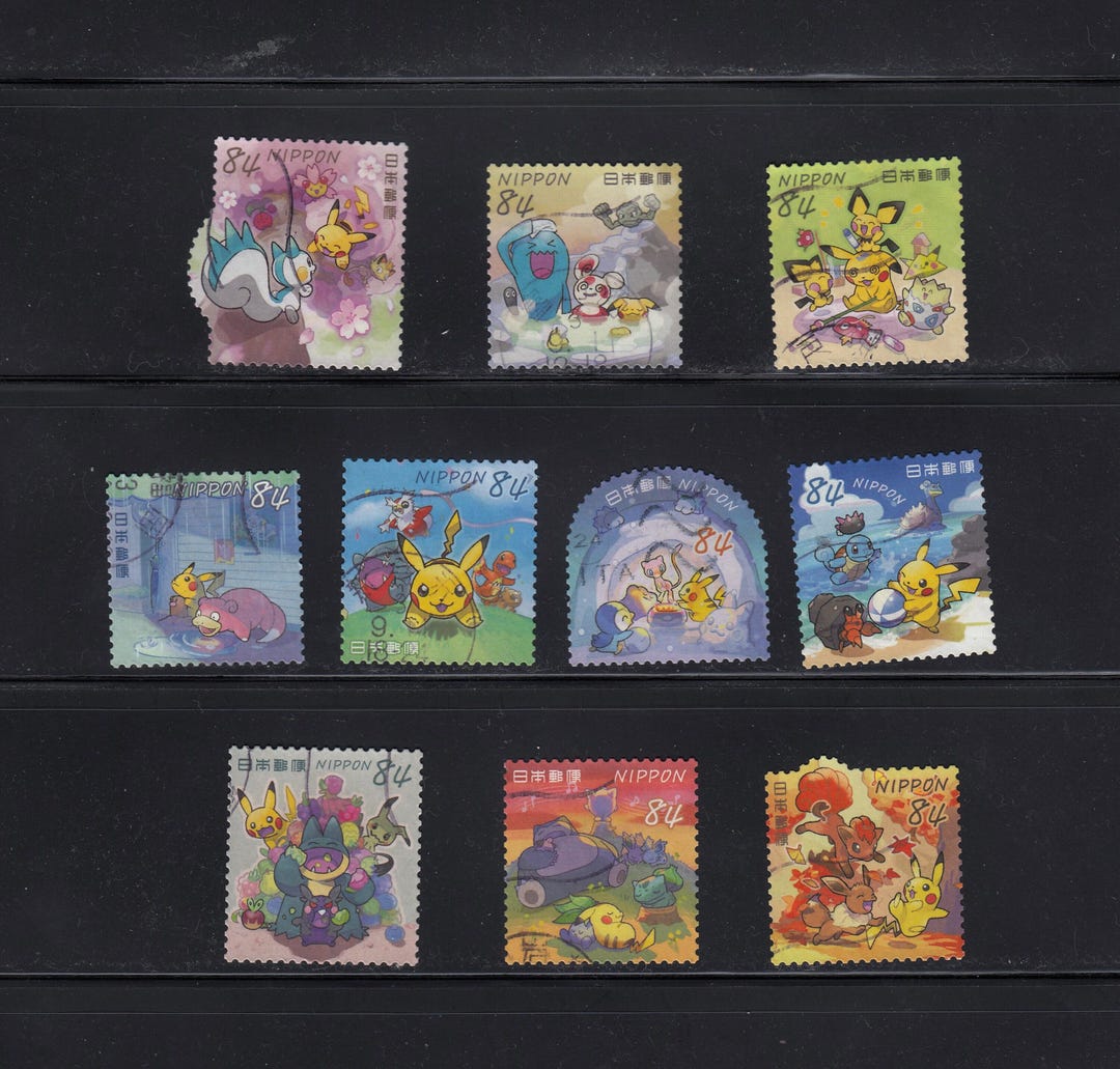 10X Japan Used Postage Stamps Collection - Princess Peach-super Mario ...