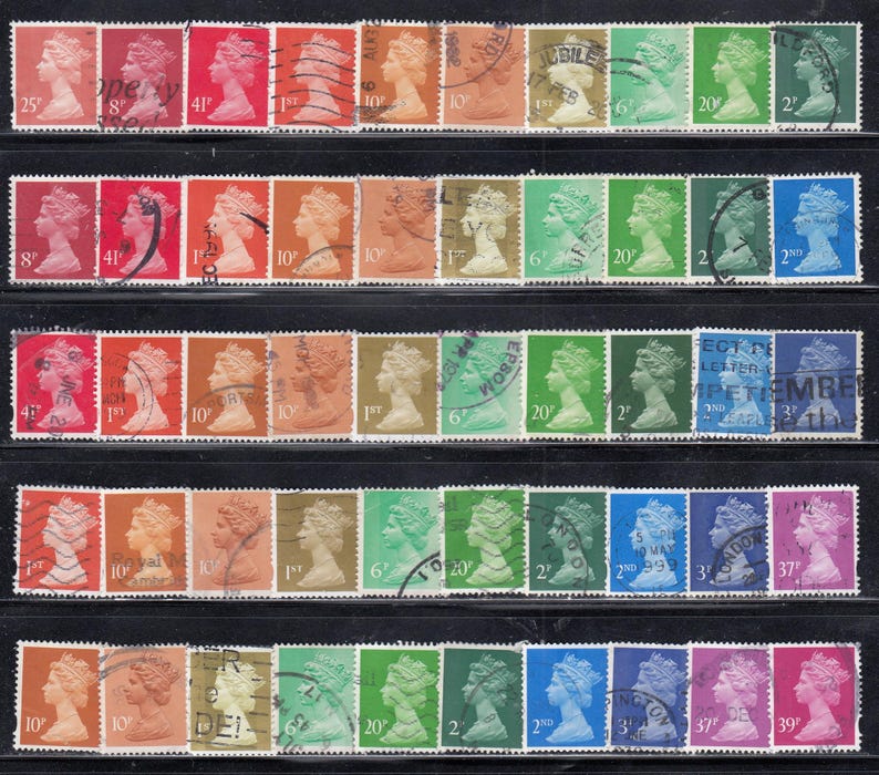 Used Rainbow Vintage Postage Stamps, Queen Elizabeth II - for Stamp ...