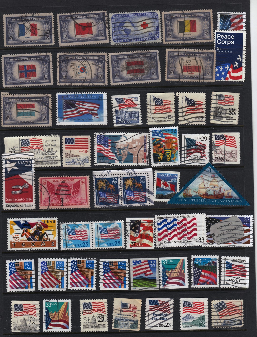 Vintage Used Stamps Flag for Artist, Crafting, Scrapbooking... - Etsy
