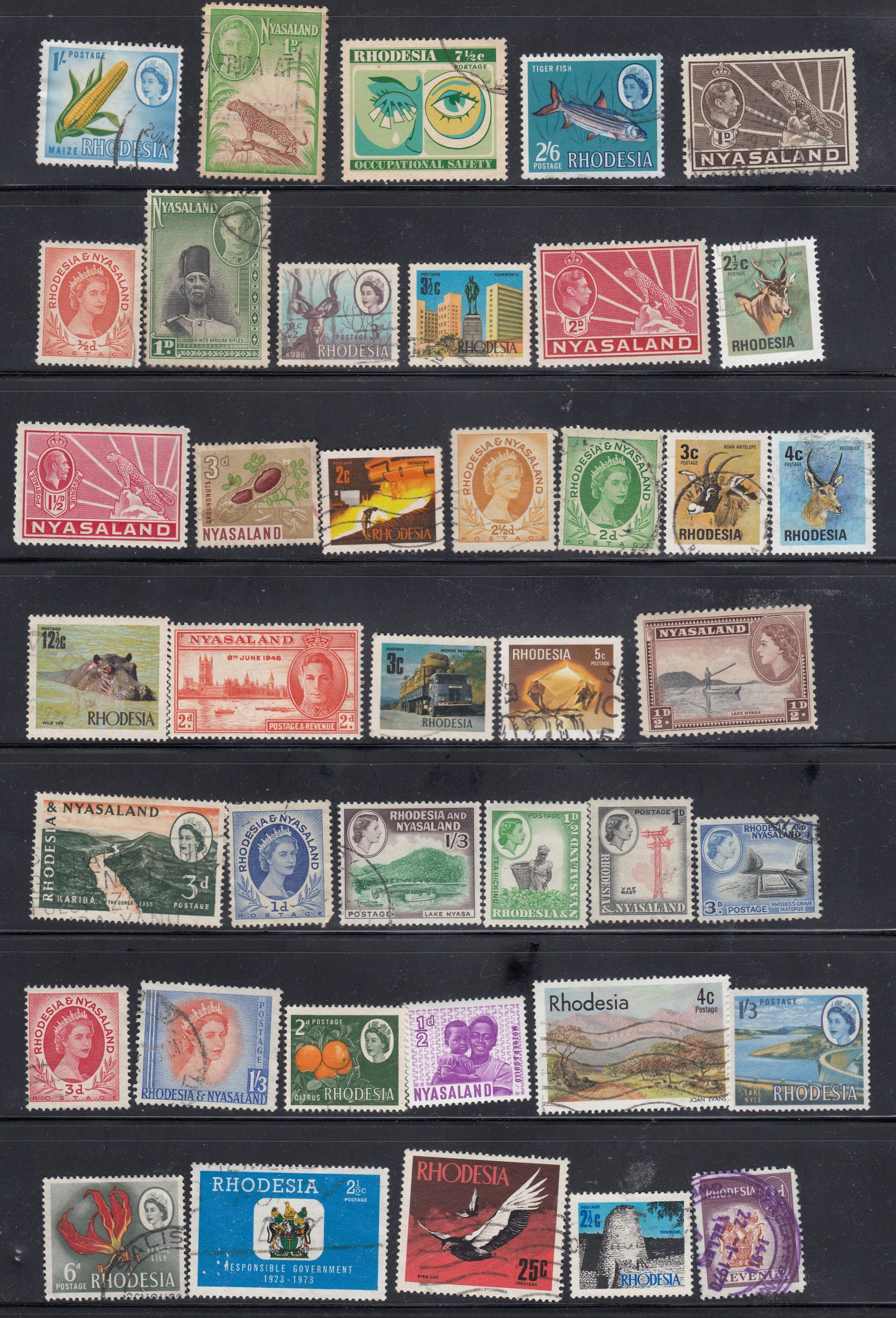 African Countries Used Postage Stamps for Collage Art - Etsy