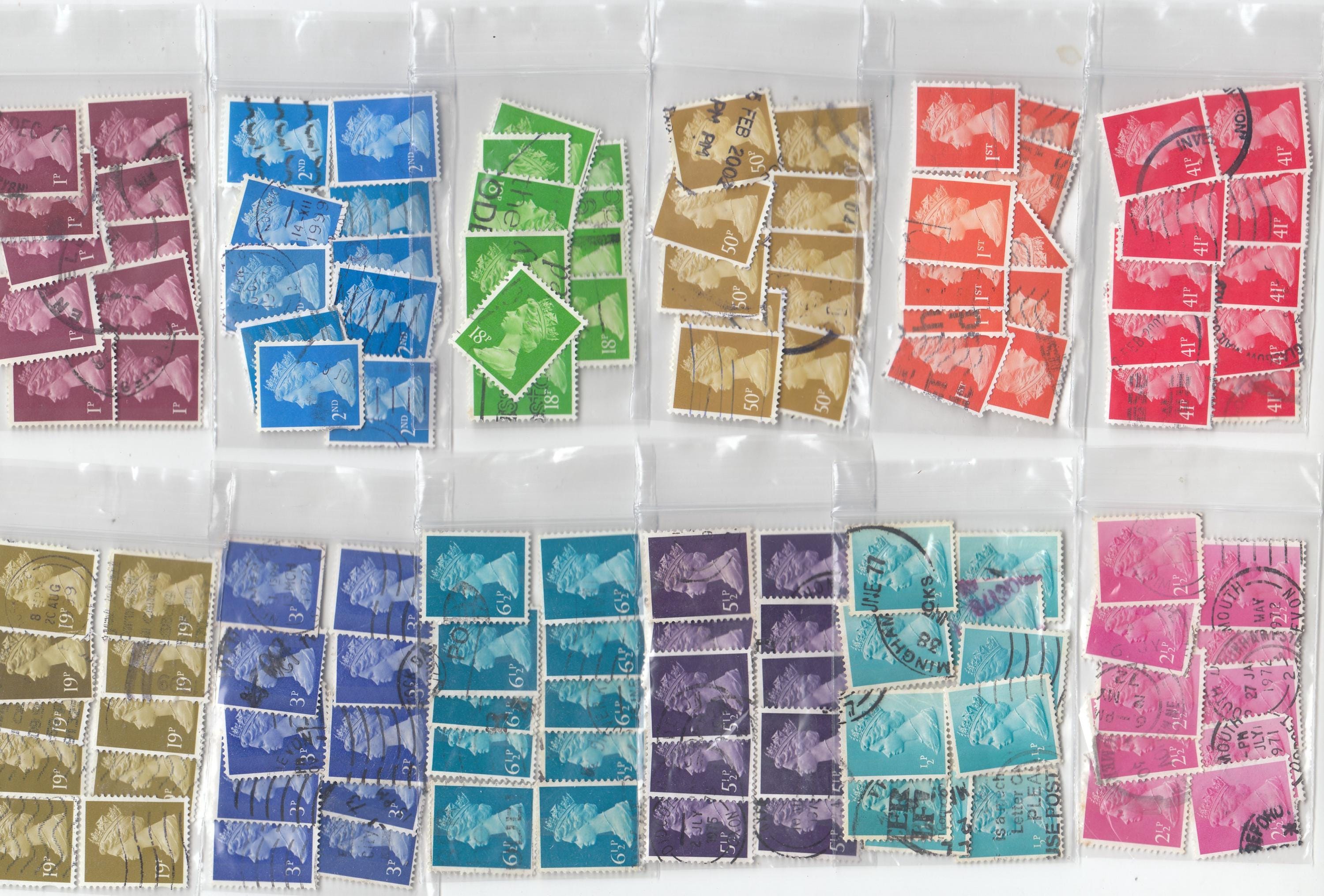 12X10 = 120 British Machin Used Stamps Mixture , - for Stamp Collecting ...