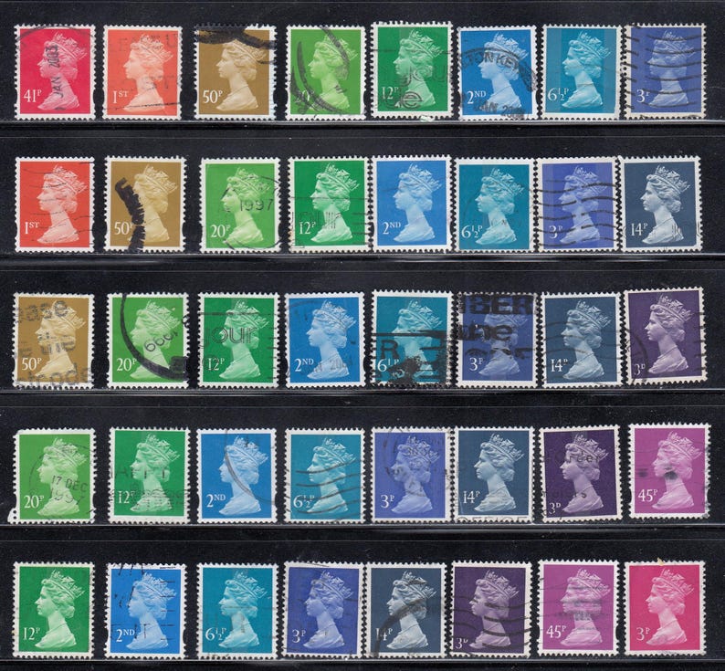 Used Rainbow Vintage Postage Stamps, Queen Elizabeth II - for Stamp ...