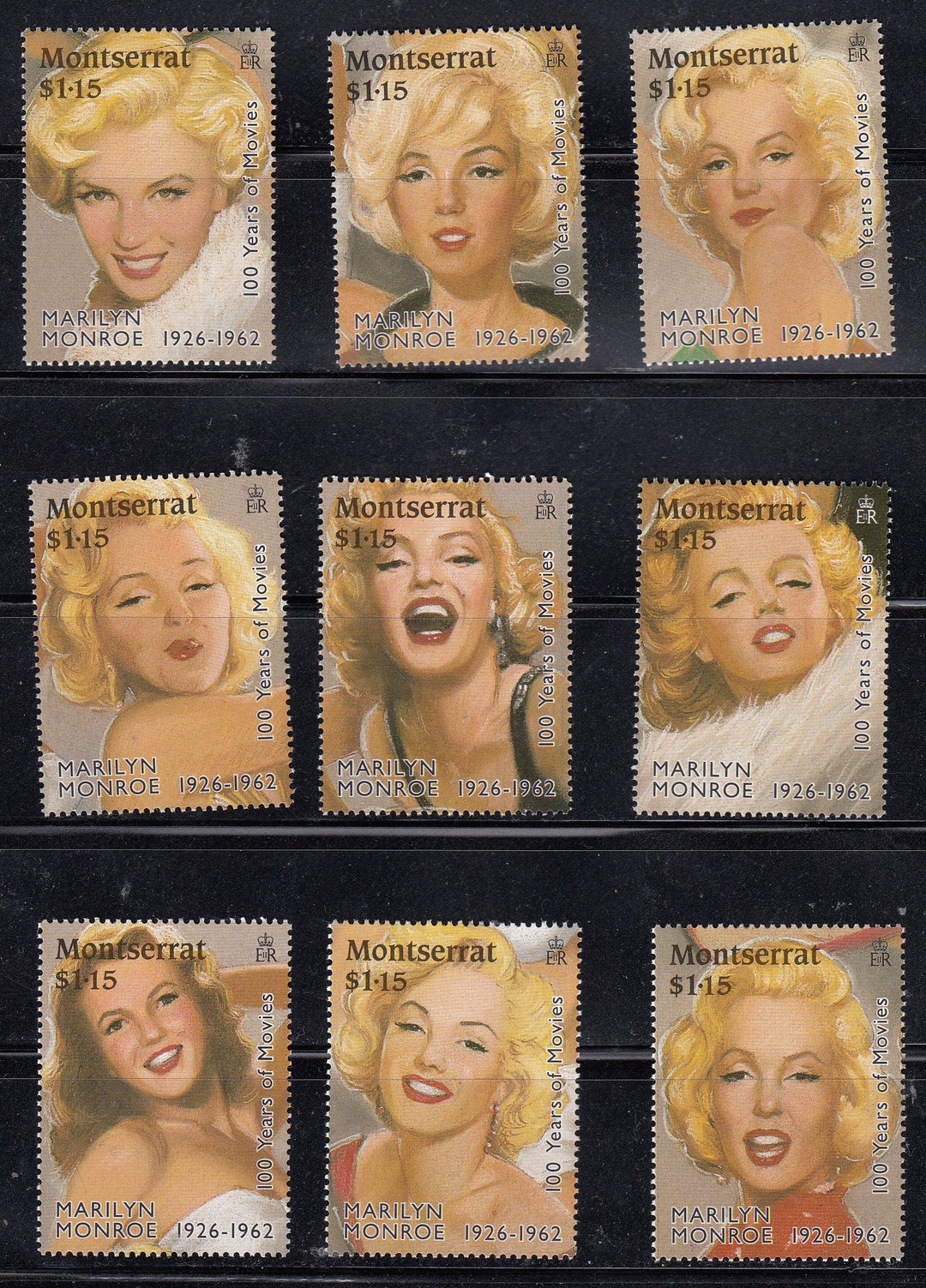 Actors and Actresses-original Vintage Used Postage Stamps Famous Movie ...