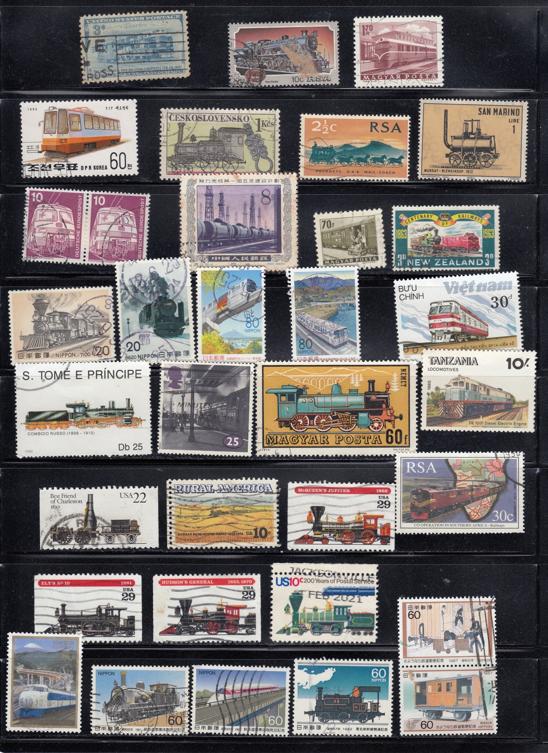 Used Train Electric Locomotives Vintage Postage Stamps - for Stamp ...