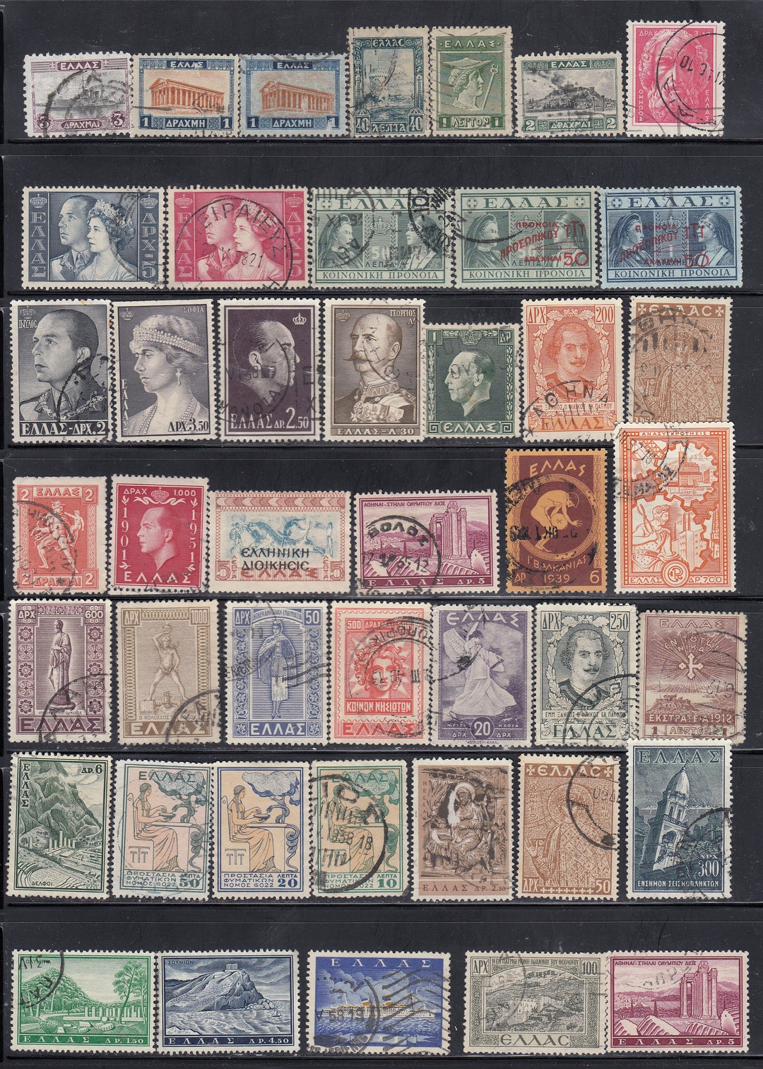 Greece Used Vintage Postage Stamps Lots - off Paper-all Different- for ...