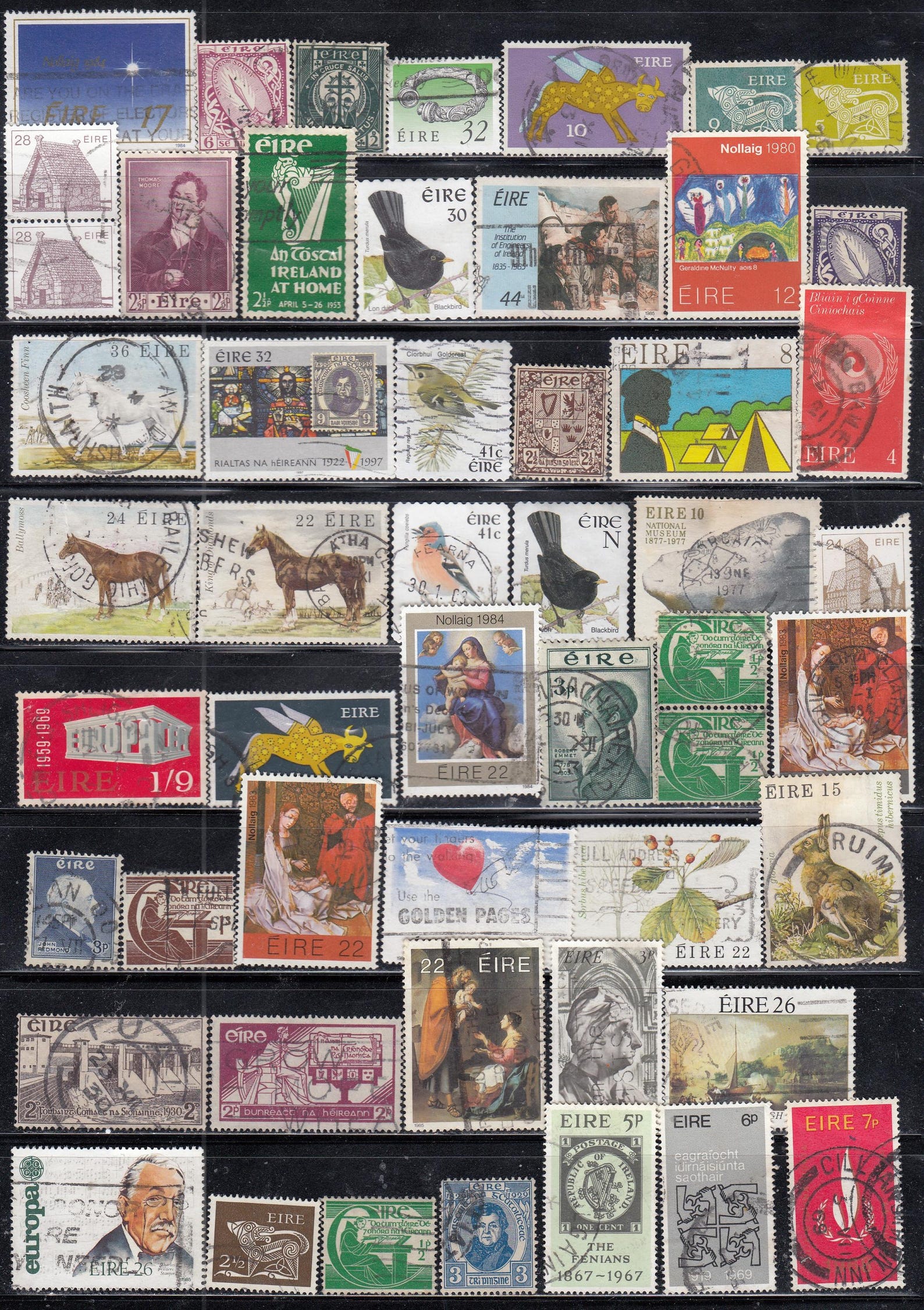 Vintage Ireland Used Postage Stamps, - for Stamp Collecting ...