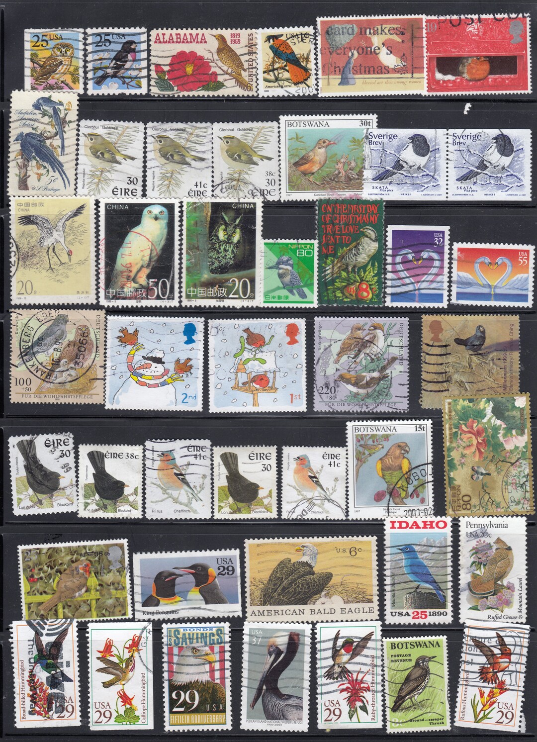 Used Stamp Collection birds off Pager All Differentfor Stamp Collectors ...