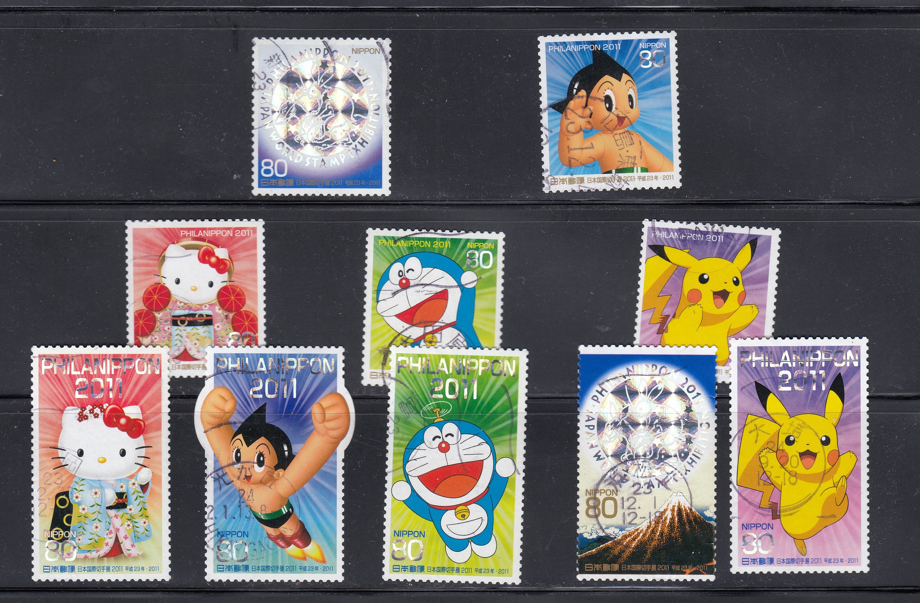 Japanese Stamps: Pikachu, Hello Kitty, Anime - Used for Crafting - Etsy