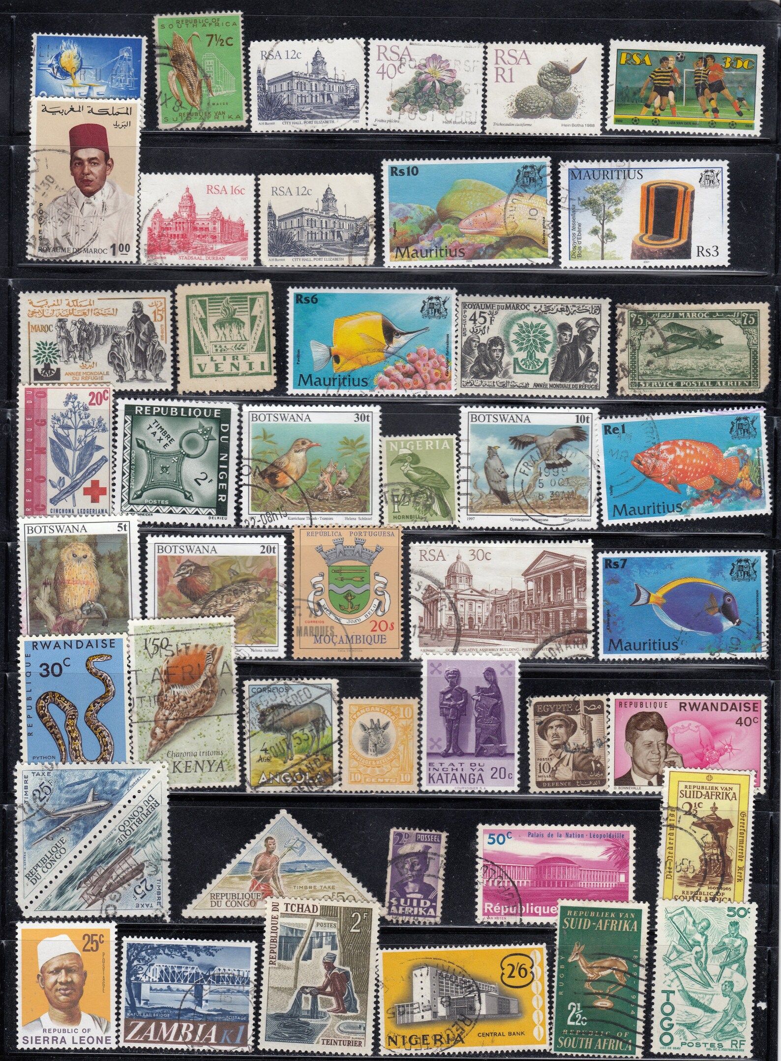 African Countries Used Postage Stamps for Collage Art - Etsy