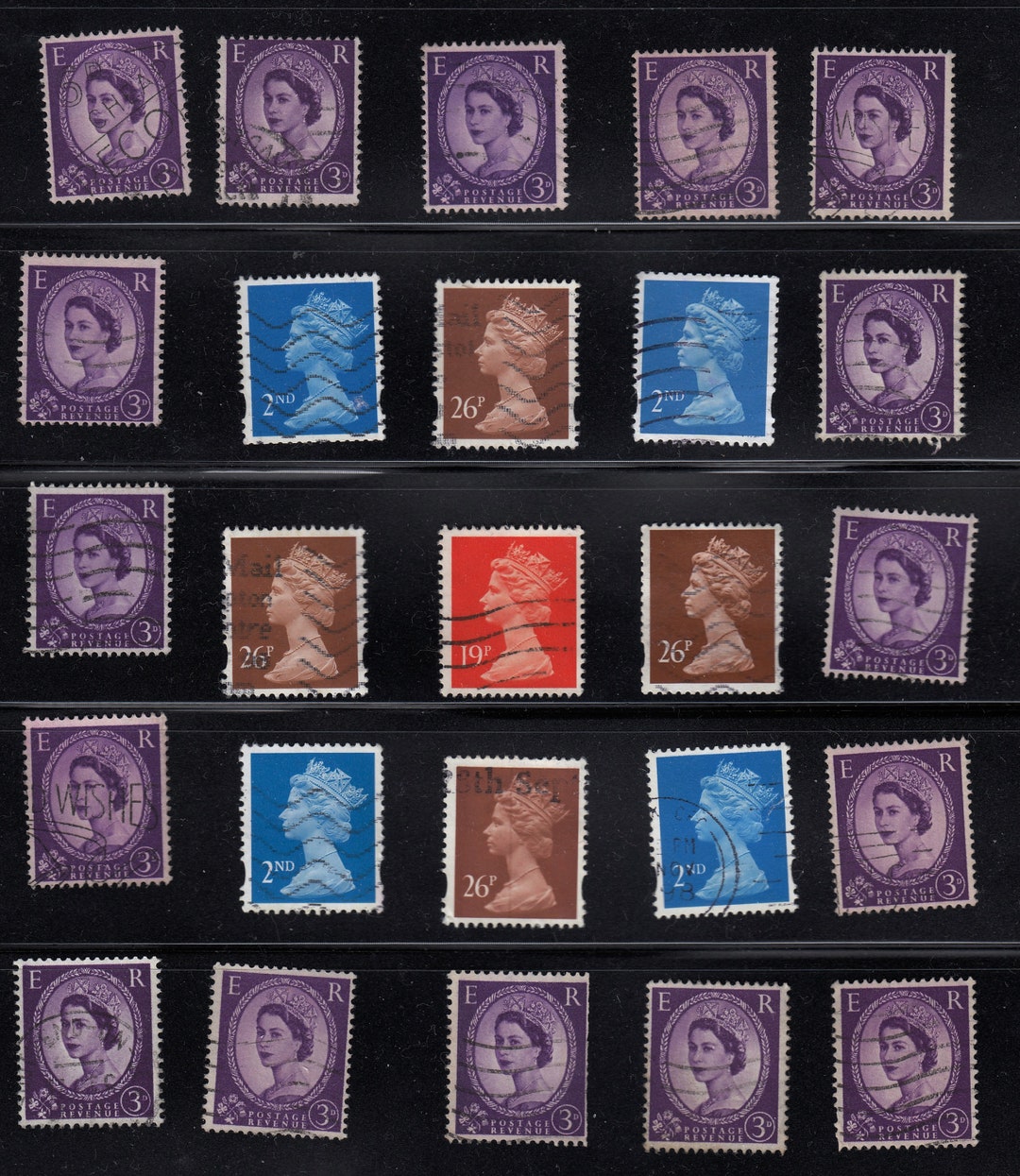 25 Vintage UK Queen Elizabeth Postage Stamps for Crafting - Etsy