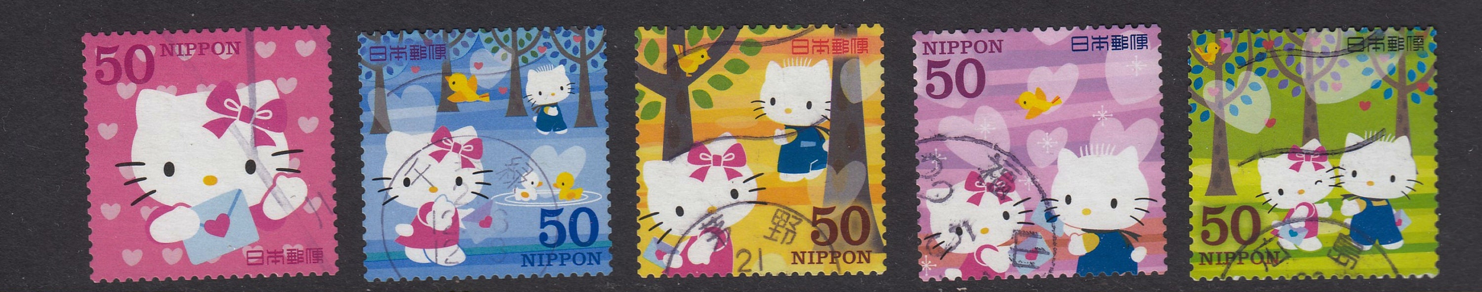 Hello Kitty Japanese Postage Stamps: Used Collectible Stamps for ...