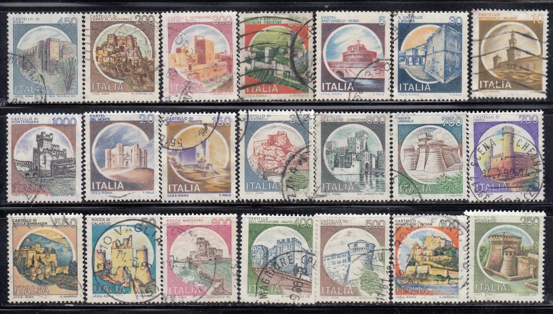 Vintage Castle Postage Stamps - for Artist, Crafting, Scrapbooking ...