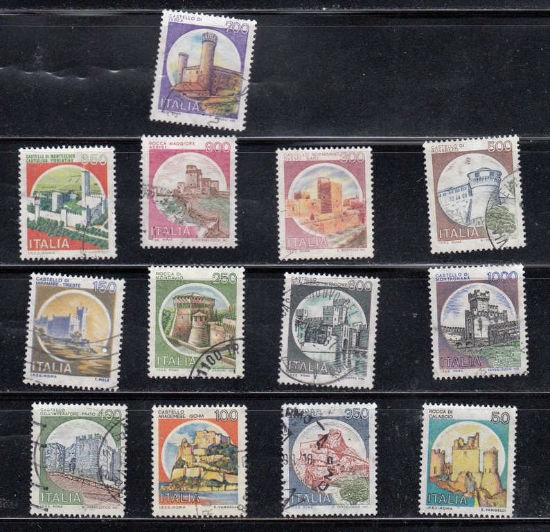 Vintage Castle Postage Stamps - for Artist, Crafting, Scrapbooking ...