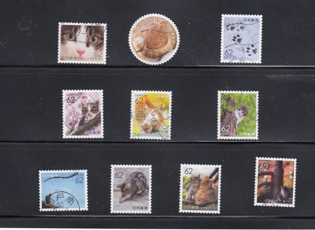 Japan Used Postage Stamps - Competed Set -domestic Cat and Kitten ...