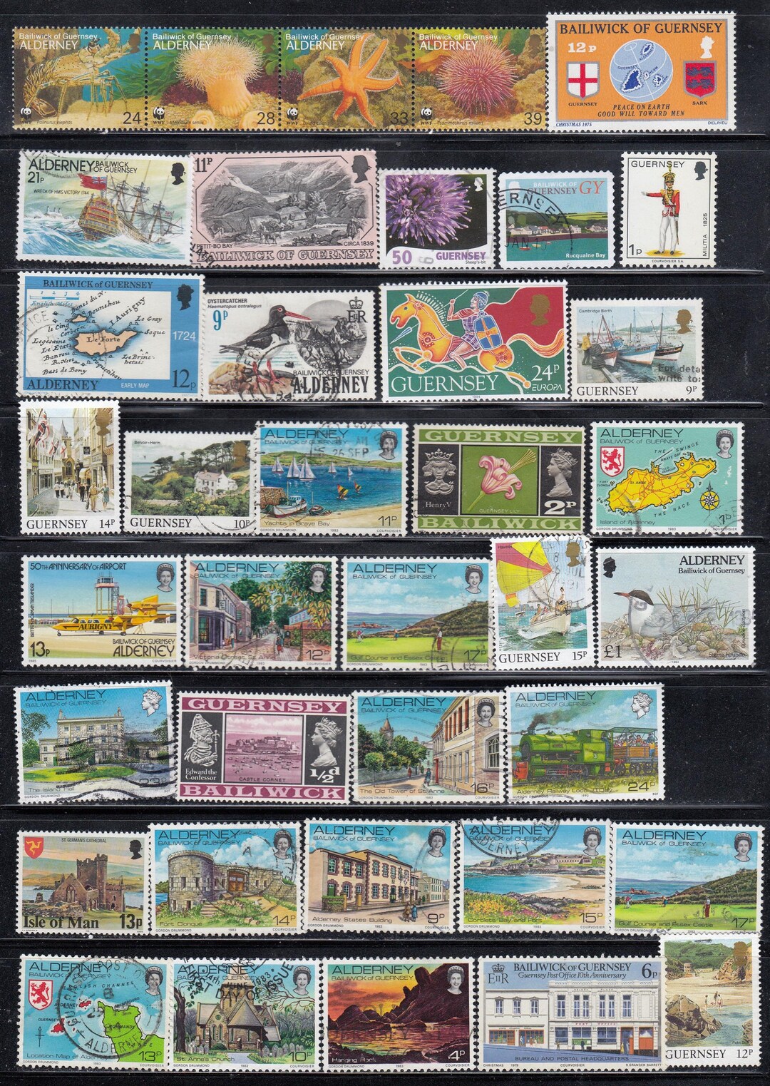Worldwide Map - Used Vintage Postage Stamps Lots - off Paper-all ...