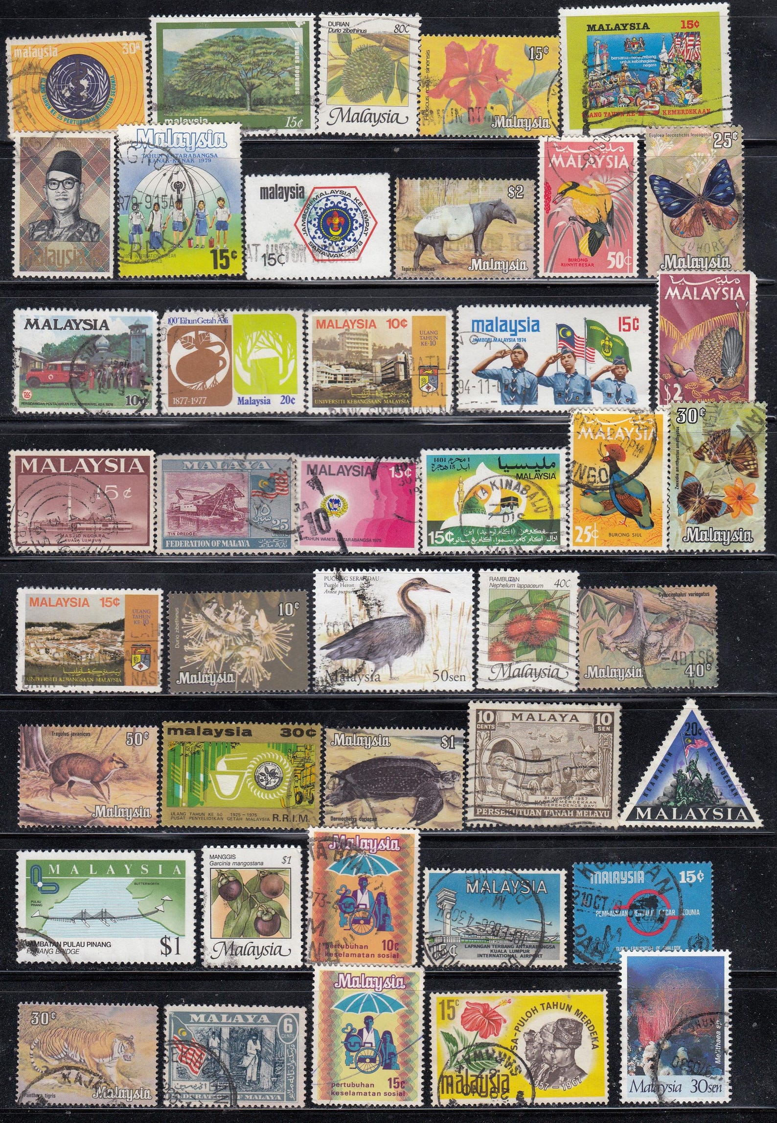 Southeast Asian Countries: Vintage Use Postage Lot- Used Postage Stamps ...