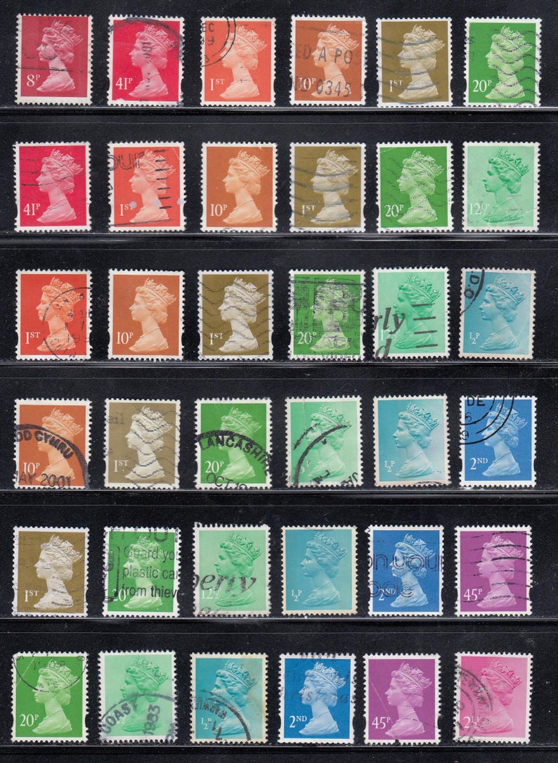 Used Rainbow Vintage Postage Stamps, Queen Elizabeth II - for Stamp ...